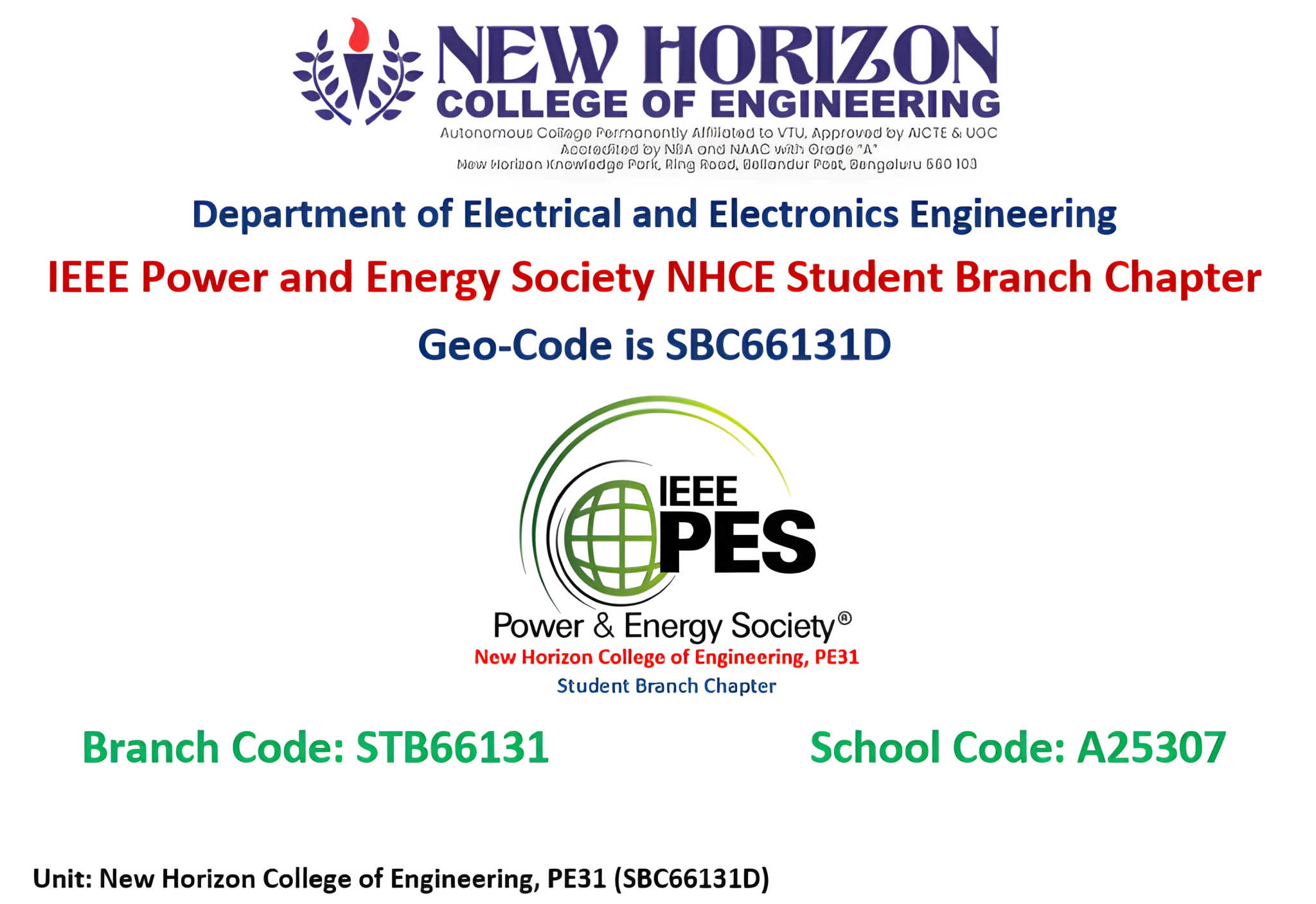 IEEE-PES : EEE Course at New Horizon College of Engineering